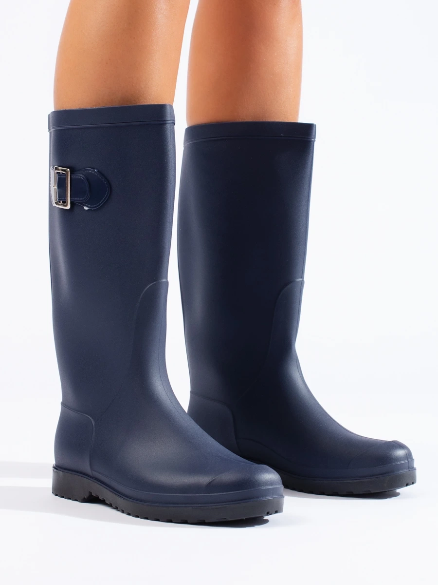 Wysokie kalosze damskie granatowe - sklep Czasnabuty.pl